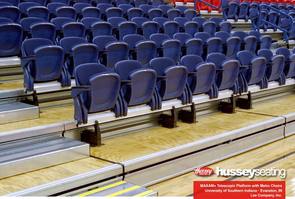 University of Southern Indiana Gymnasium Seating by Hussey Seating Company