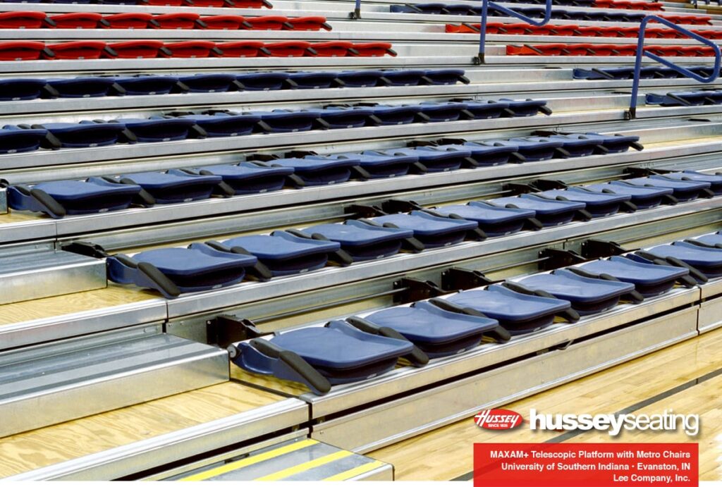 University of Southern Indiana Gymnasium Seating by Hussey Seating Company
