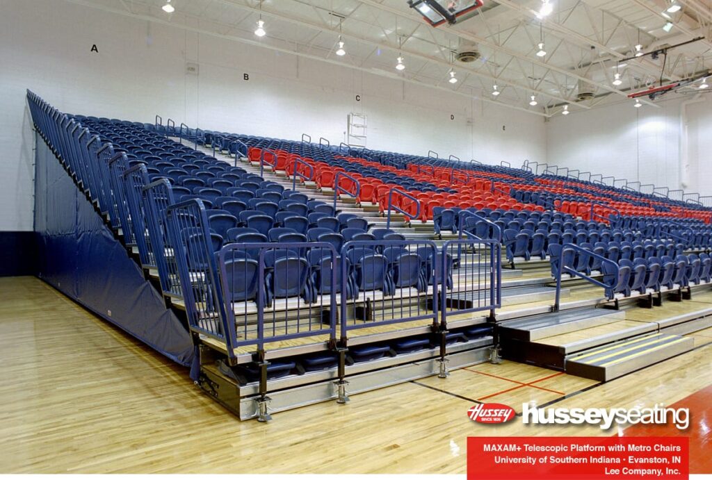 University of Southern Indiana Gymnasium Seating by Hussey Seating Company