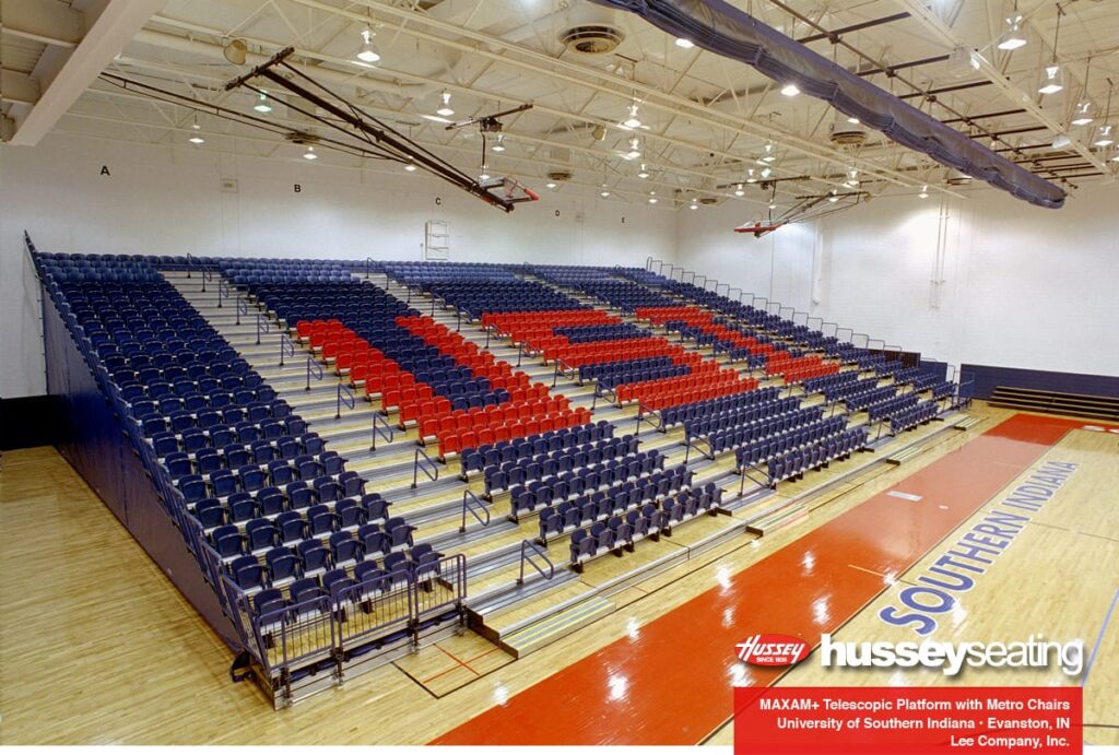 University of Southern Indiana Gymnasium Seating by Hussey Seating Company