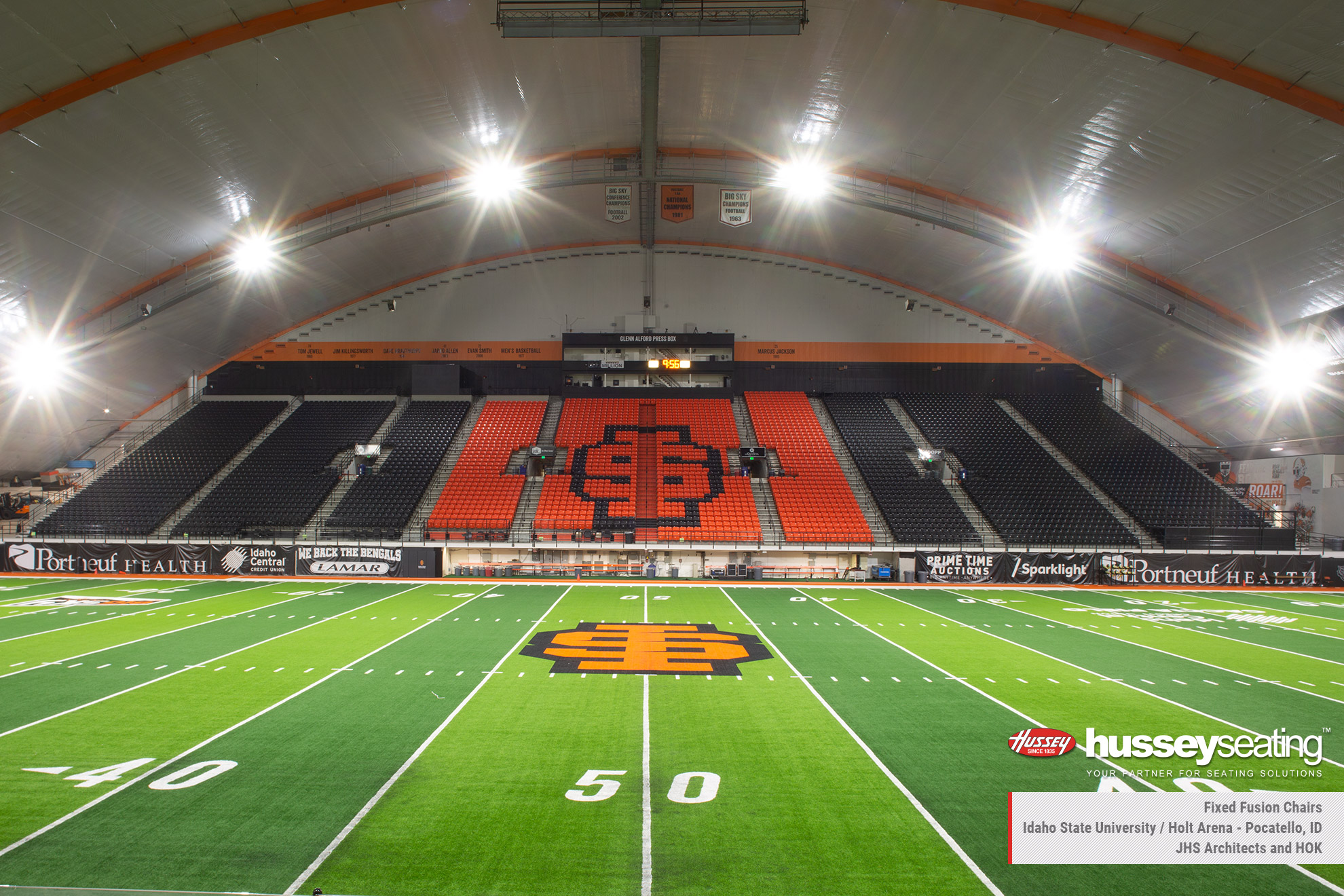 ICCU Arena - Fixed Quattro and Fusion chairas - Hussey Seating