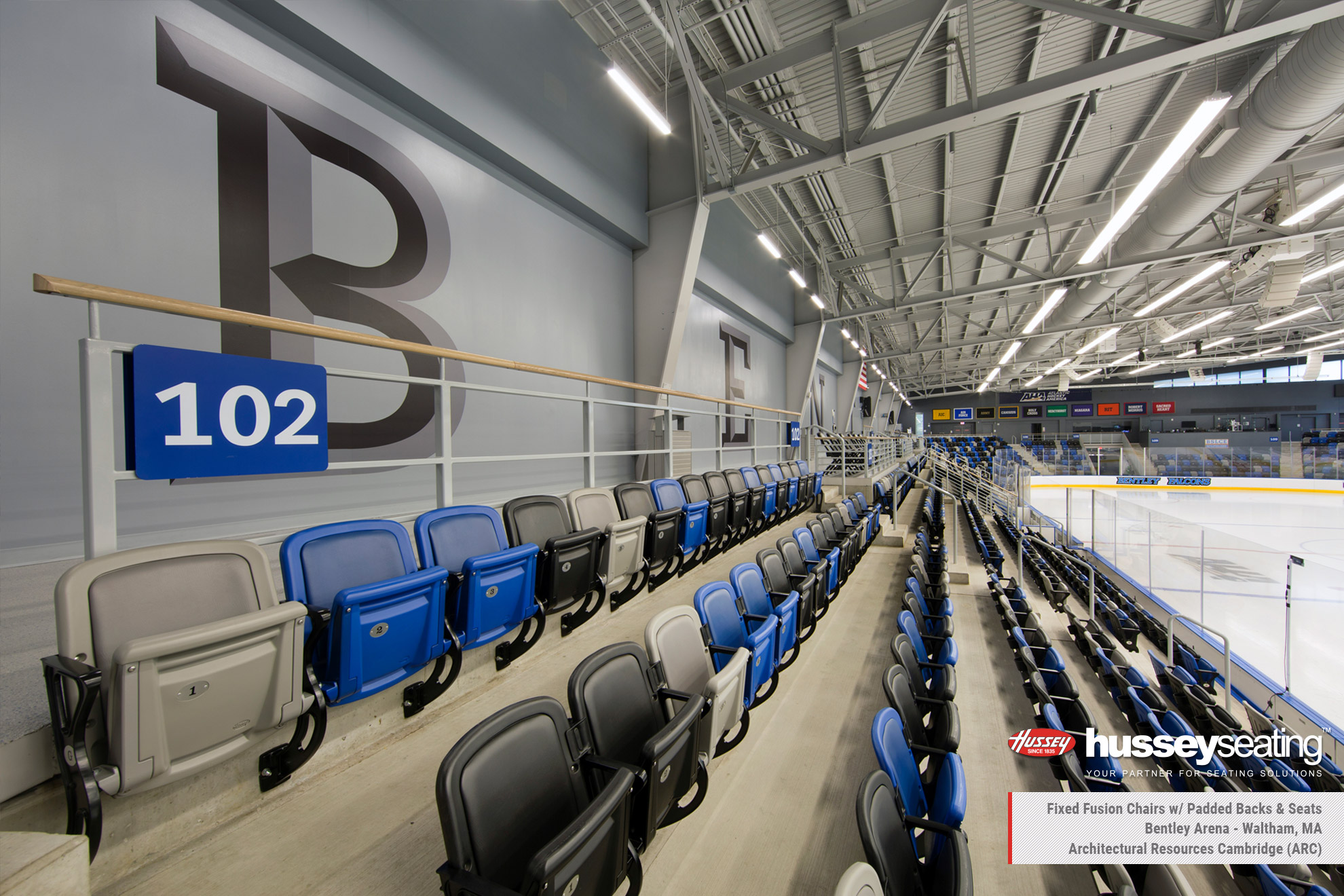 Bentley Hockey Arena - Fixed Fusion chairs - Hussey Seating
