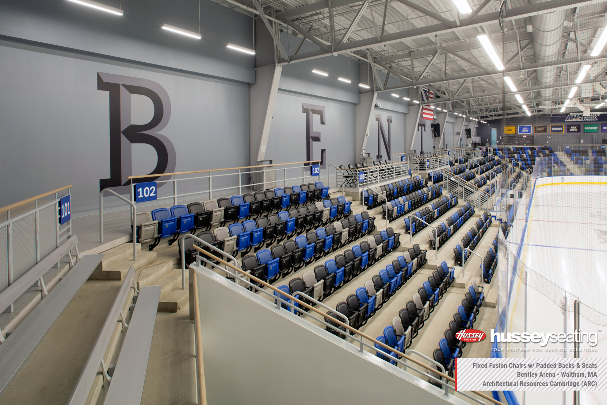 Bentley Hockey Arena - Fixed Fusion chairs - Hussey Seating